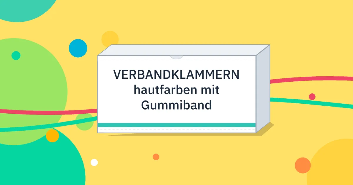 Symbolbild: Packung mit der Aufschrift VERBANDKLAMMERN hautfarben mit Gummiband (PZN 03140701) – Verfügbarkeit und Bezug in Apotheken in Frankfurt am Main