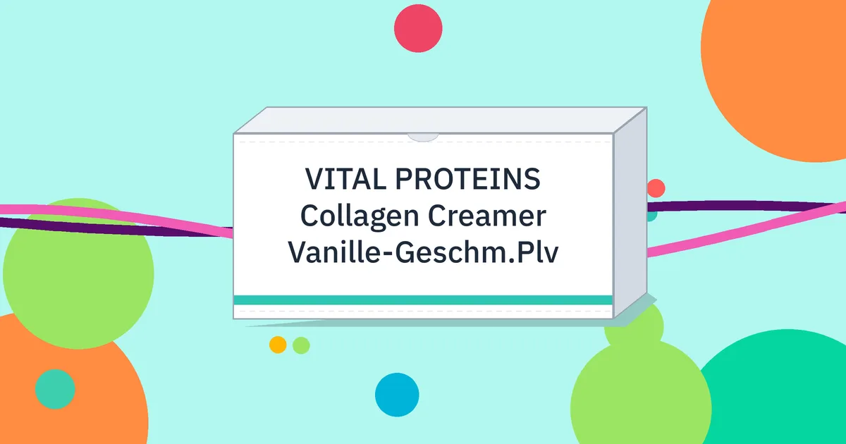 Symbolbild: Packung mit der Aufschrift VITAL PROTEINS Collagen Creamer Vanille-Geschm.Plv (PZN 16933610) – Verfügbarkeit und Bezug in Apotheken in Frankfurt am Main