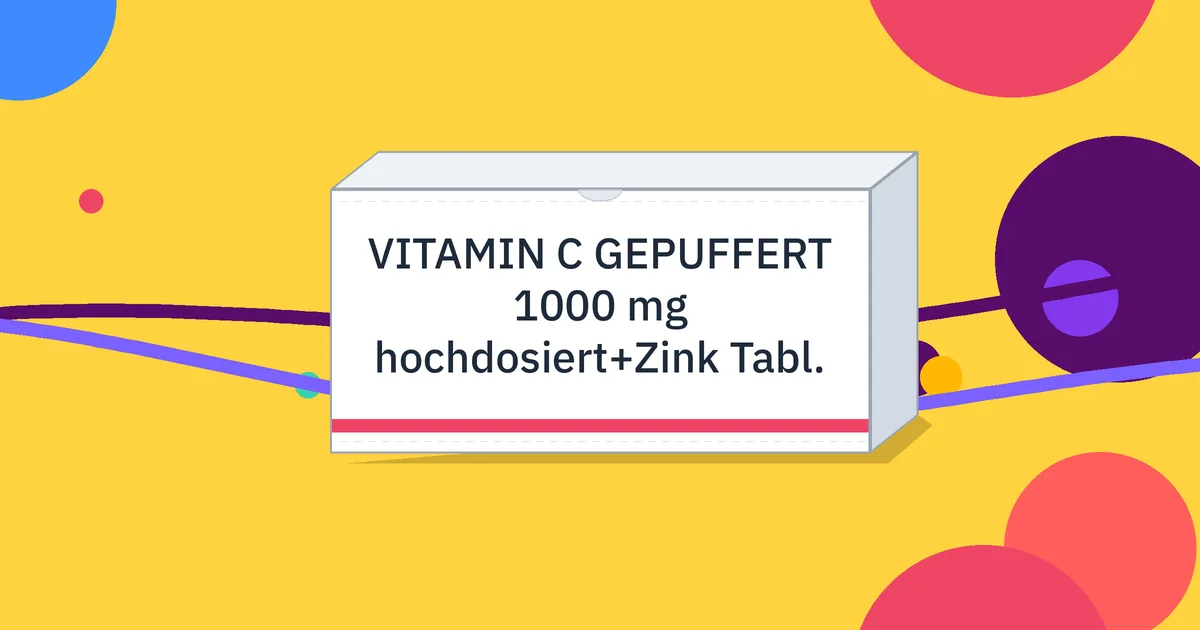 Symbolbild: Packung mit der Aufschrift VITAMIN C GEPUFFERT 1000 mg hochdosiert+Zink Tabl. (PZN 18750888) – Verfügbarkeit und Bezug in Apotheken in Frankfurt am Main