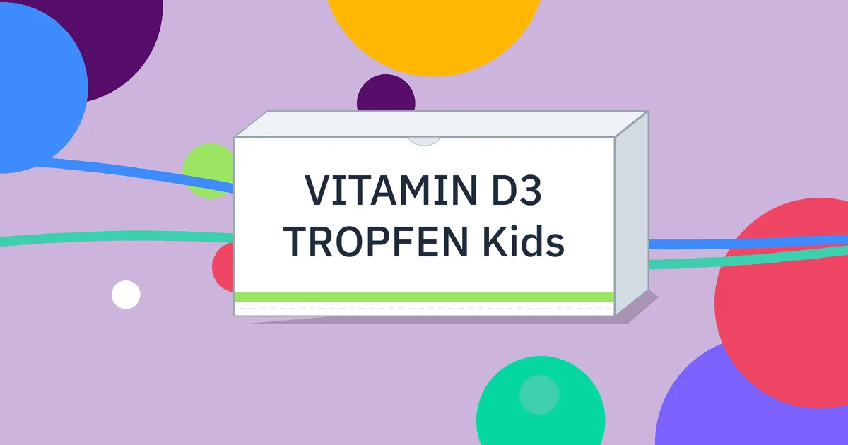Symbolbild: Packung mit der Aufschrift VITAMIN D3 TROPFEN Kids (PZN 17201607) – Verfügbarkeit und Bezug in Apotheken in Frankfurt am Main