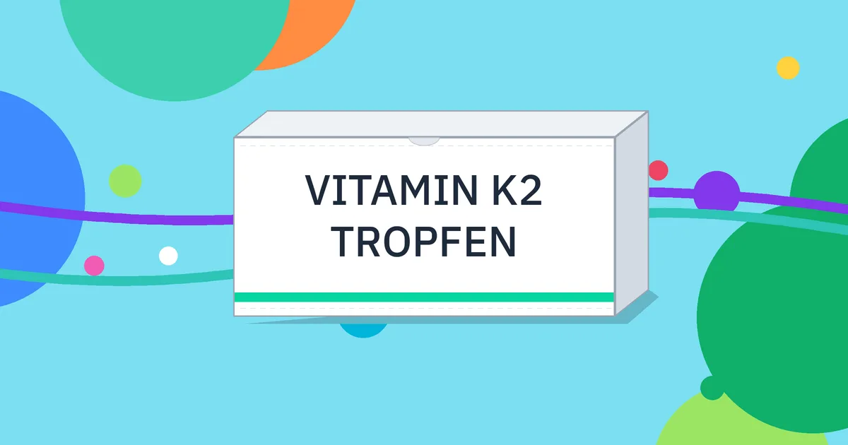 Symbolbild: Packung mit der Aufschrift VITAMIN K2 TROPFEN (PZN 10794202) – Verfügbarkeit und Bezug in Apotheken in Frankfurt am Main