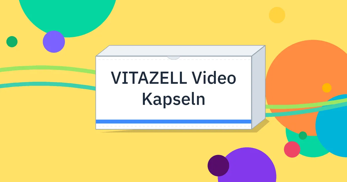 Symbolbild: Packung mit der Aufschrift VITAZELL Video Kapseln (PZN 17847172) – Verfügbarkeit und Bezug in Apotheken in Frankfurt am Main