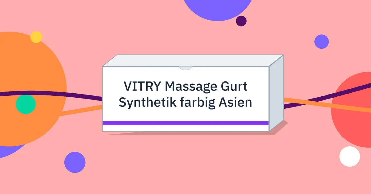 Symbolbild: Packung mit der Aufschrift VITRY Massage Gurt Synthetik farbig Asien (PZN 10820744) – Verfügbarkeit und Bezug in Apotheken in Frankfurt am Main