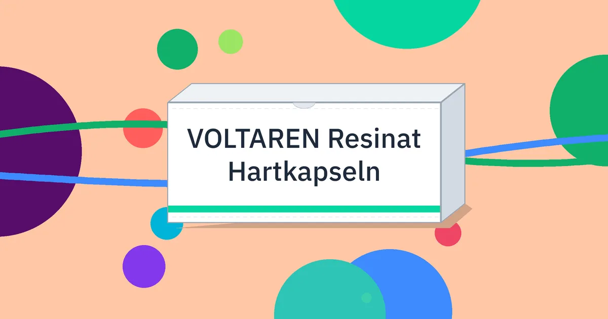 Symbolbild: Packung mit der Aufschrift VOLTAREN Resinat Hartkapseln (PZN 06877193) – Verfügbarkeit und Bezug in Apotheken in Frankfurt am Main