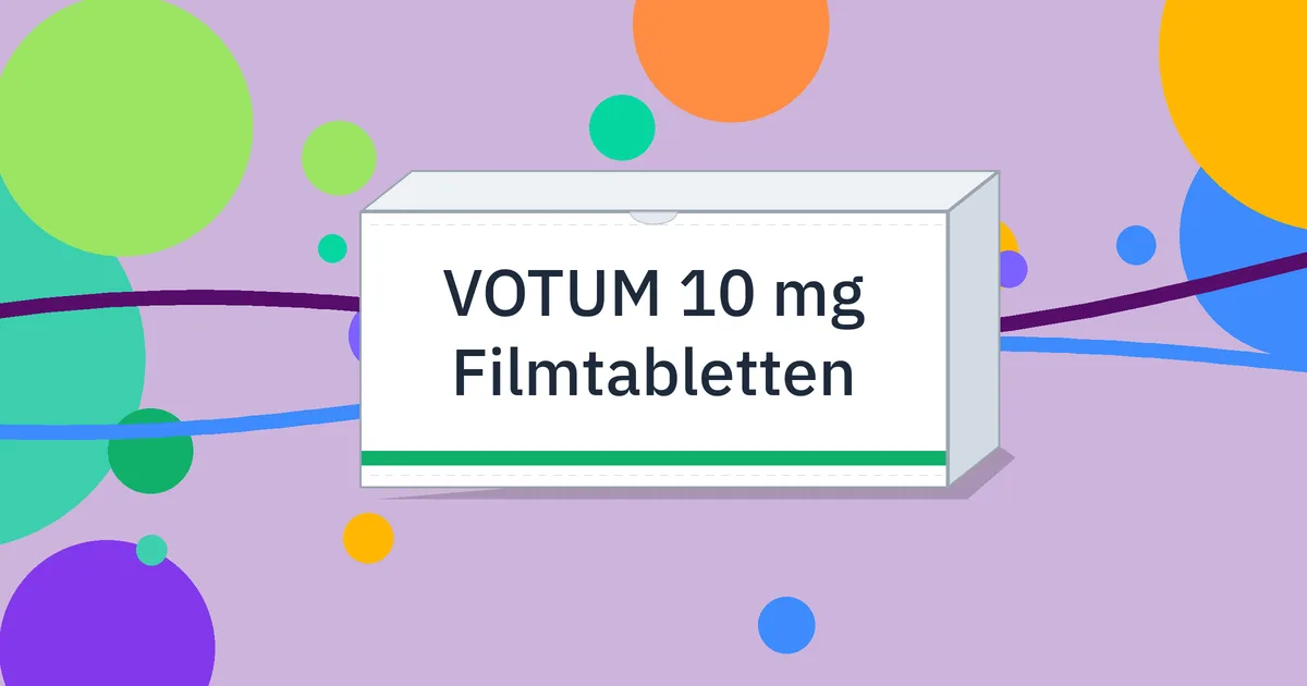 Symbolbild: Packung mit der Aufschrift VOTUM 10 mg Filmtabletten (PZN 02170054) – Verfügbarkeit und Bezug in Apotheken in Frankfurt am Main