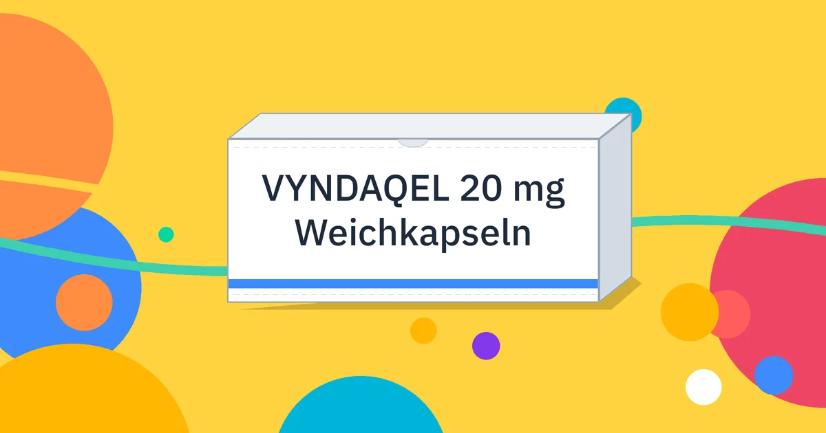 Symbolbild: Packung mit der Aufschrift VYNDAQEL 20 mg Weichkapseln (PZN 16202071) – Verfügbarkeit und Bezug in Apotheken in Frankfurt am Main