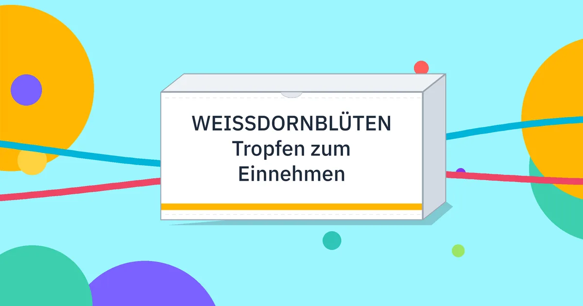 Symbolbild: Packung mit der Aufschrift WEISSDORNBLÜTEN Tropfen zum Einnehmen (PZN 11366141) – Verfügbarkeit und Bezug in Apotheken in Frankfurt am Main