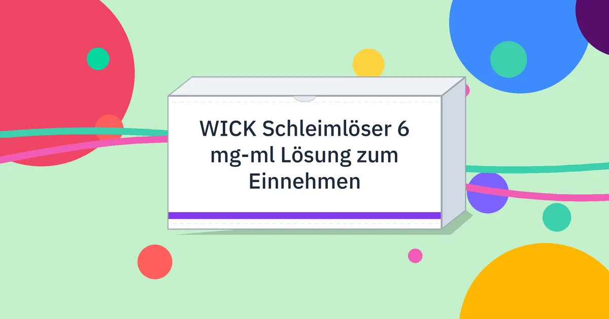 Symbolbild: Packung mit der Aufschrift WICK Schleimlöser 6 mg-ml Lösung zum Einnehmen (PZN 01617234) – Verfügbarkeit und Bezug in Apotheken in Frankfurt am Main
