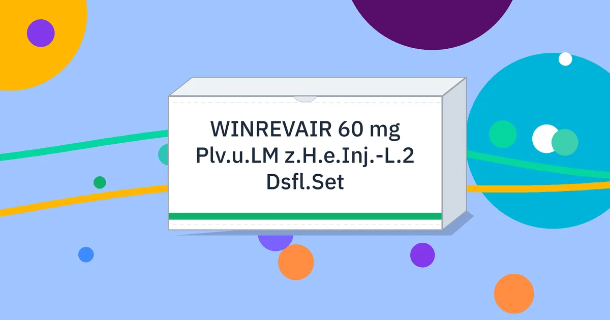 Symbolbild: Packung mit der Aufschrift WINREVAIR 60 mg Plv.u.LM z.H.e.Inj.-L.2 Dsfl.Set (PZN 19159306) – Verfügbarkeit und Bezug in Apotheken in Frankfurt am Main