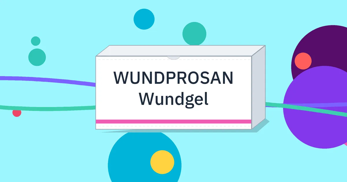 Symbolbild: Packung mit der Aufschrift WUNDPROSAN Wundgel (PZN 16841351) – Verfügbarkeit und Bezug in Apotheken in Frankfurt am Main
