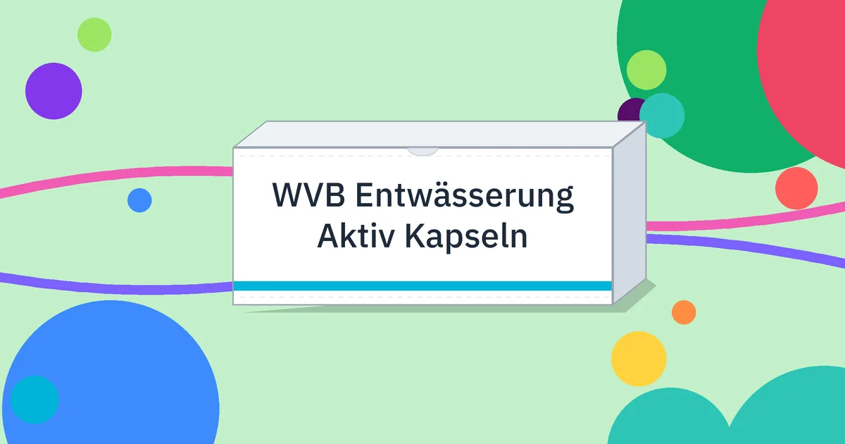 Symbolbild: Packung mit der Aufschrift WVB Entwässerung Aktiv Kapseln (PZN 20894318) – Verfügbarkeit und Bezug in Apotheken in Frankfurt am Main