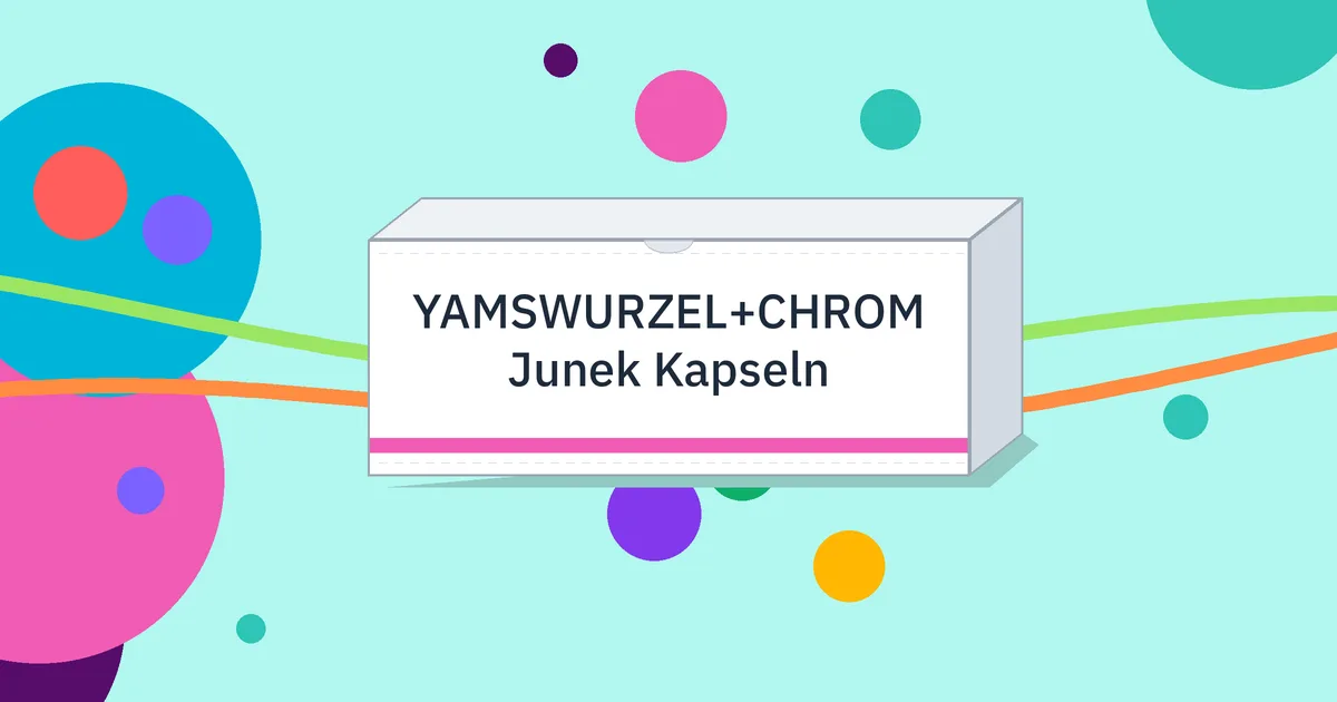 Symbolbild: Packung mit der Aufschrift YAMSWURZEL+CHROM Junek Kapseln (PZN 03537120) – Verfügbarkeit und Bezug in Apotheken in Frankfurt am Main