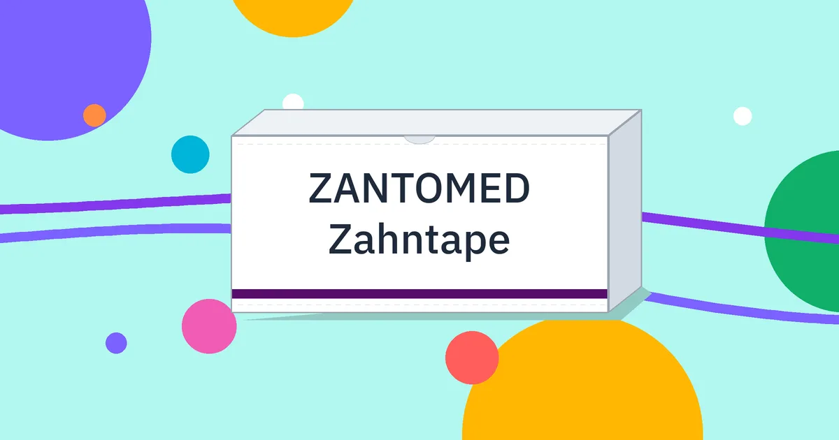 Symbolbild: Packung mit der Aufschrift ZANTOMED Zahntape (PZN 03434762) – Verfügbarkeit und Bezug in Apotheken in Frankfurt am Main