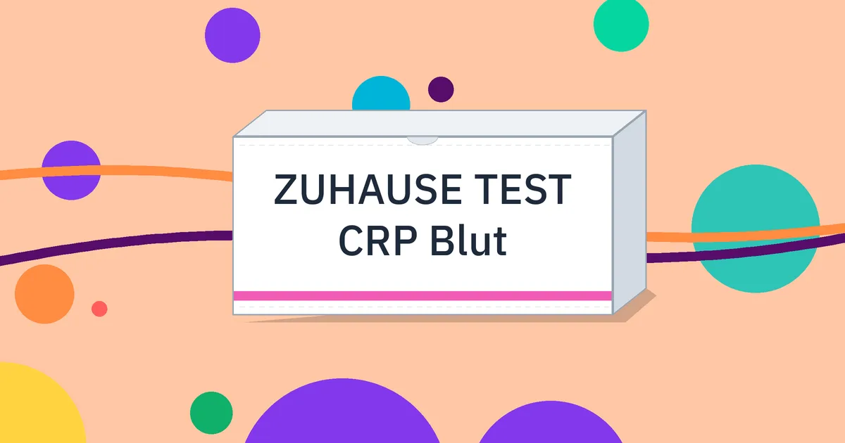 Symbolbild: Packung mit der Aufschrift ZUHAUSE TEST CRP Blut (PZN 20197074) – Verfügbarkeit und Bezug in Apotheken in Frankfurt am Main