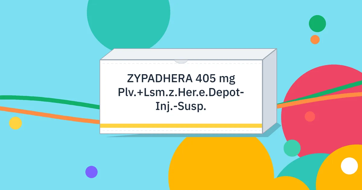Symbolbild: Packung mit der Aufschrift ZYPADHERA 405 mg Plv.+Lsm.z.Her.e.Depot-Inj.-Susp. (PZN 16389187) – Verfügbarkeit und Bezug in Apotheken in Frankfurt am Main