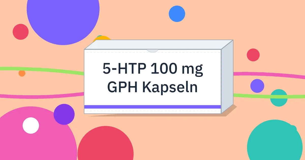 Symbolbild: Packung mit der Aufschrift 5-HTP 100 mg GPH Kapseln (PZN 13359642) – Verfügbarkeit und Bezug in Apotheken in Frankfurt am Main