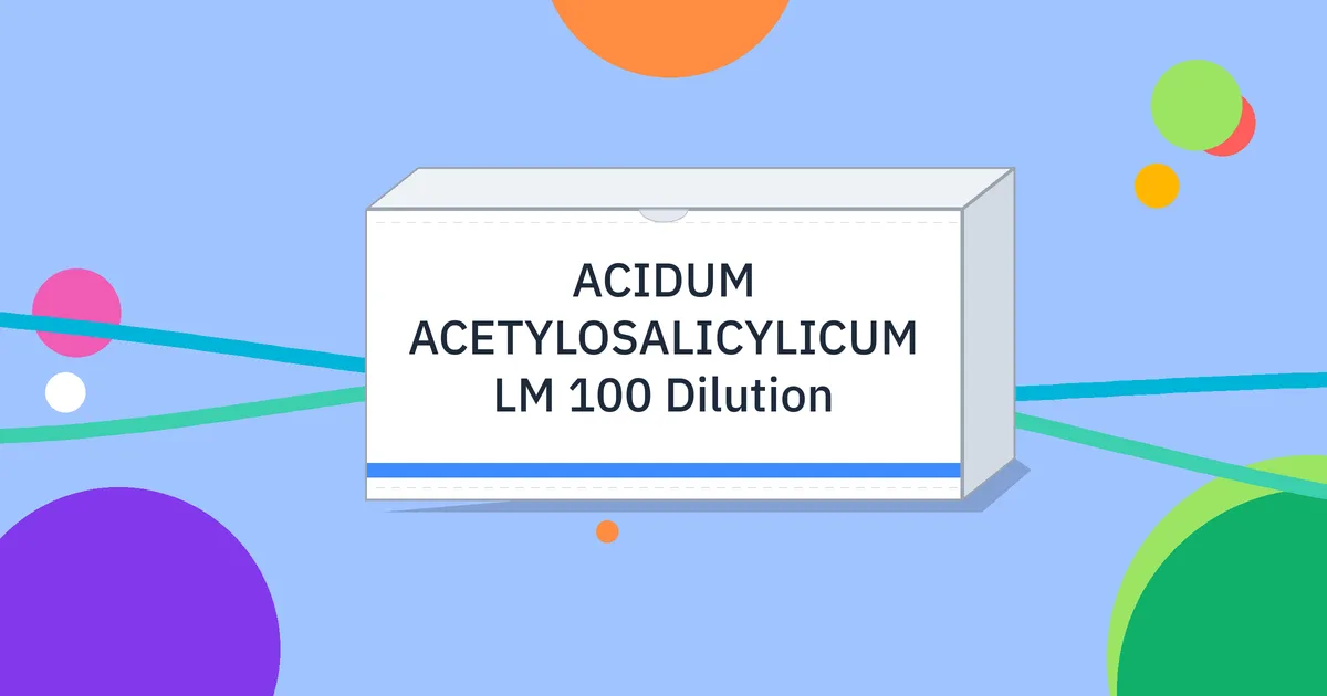 Symbolbild: Packung mit der Aufschrift ACIDUM ACETYLOSALICYLICUM LM 100 Dilution (PZN 13268477) – Verfügbarkeit und Bezug in Apotheken in Frankfurt am Main