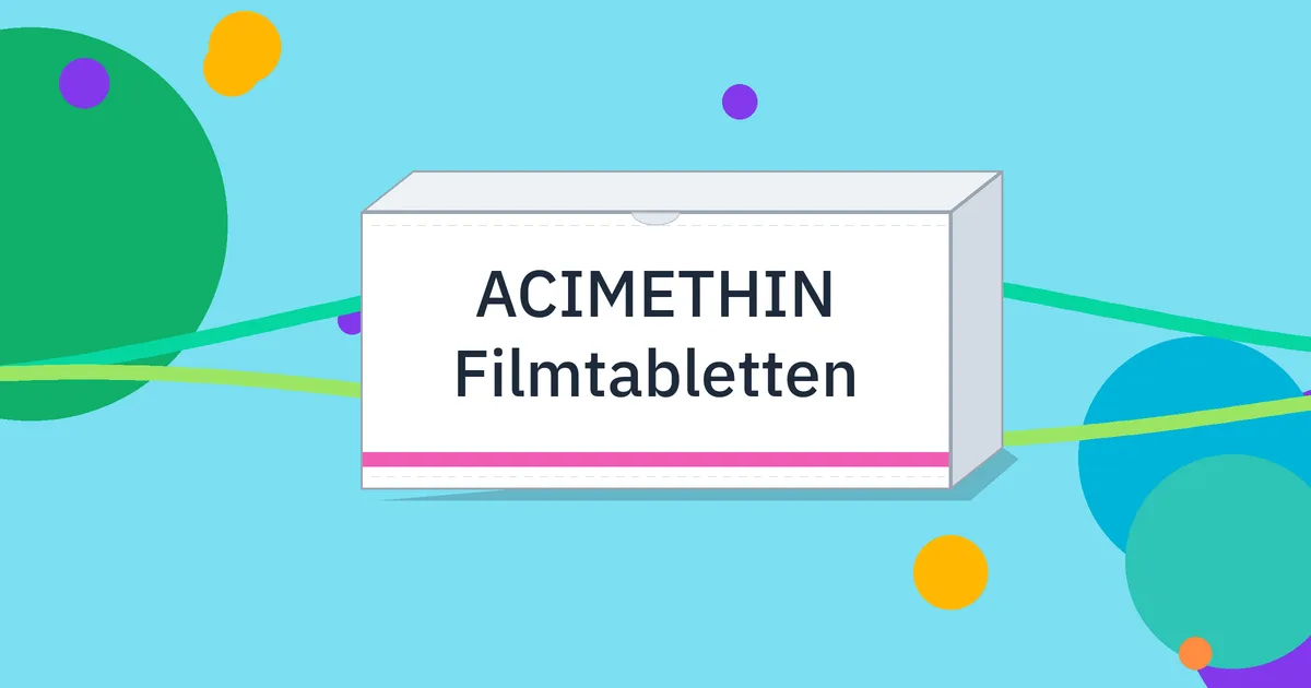 Symbolbild: Packung mit der Aufschrift ACIMETHIN Filmtabletten (PZN 03128982) – Verfügbarkeit und Bezug in Apotheken in Frankfurt am Main