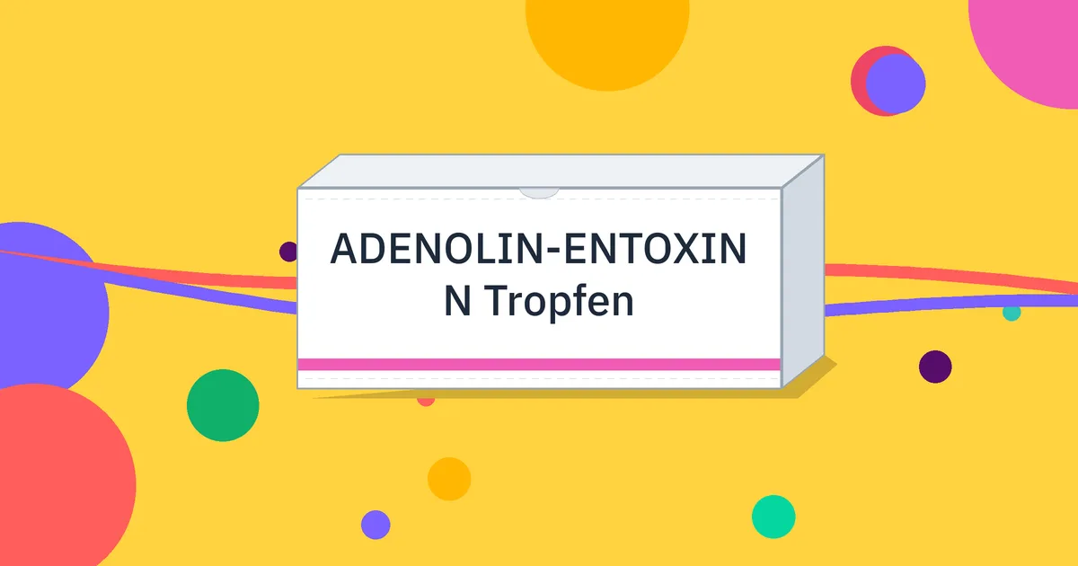 Symbolbild: Packung mit der Aufschrift ADENOLIN-ENTOXIN N Tropfen (PZN 04346014) – Verfügbarkeit und Bezug in Apotheken in Frankfurt am Main