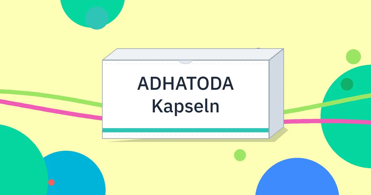 Symbolbild: Packung mit der Aufschrift ADHATODA Kapseln (PZN 03175415) – Verfügbarkeit und Bezug in Apotheken in Frankfurt am Main