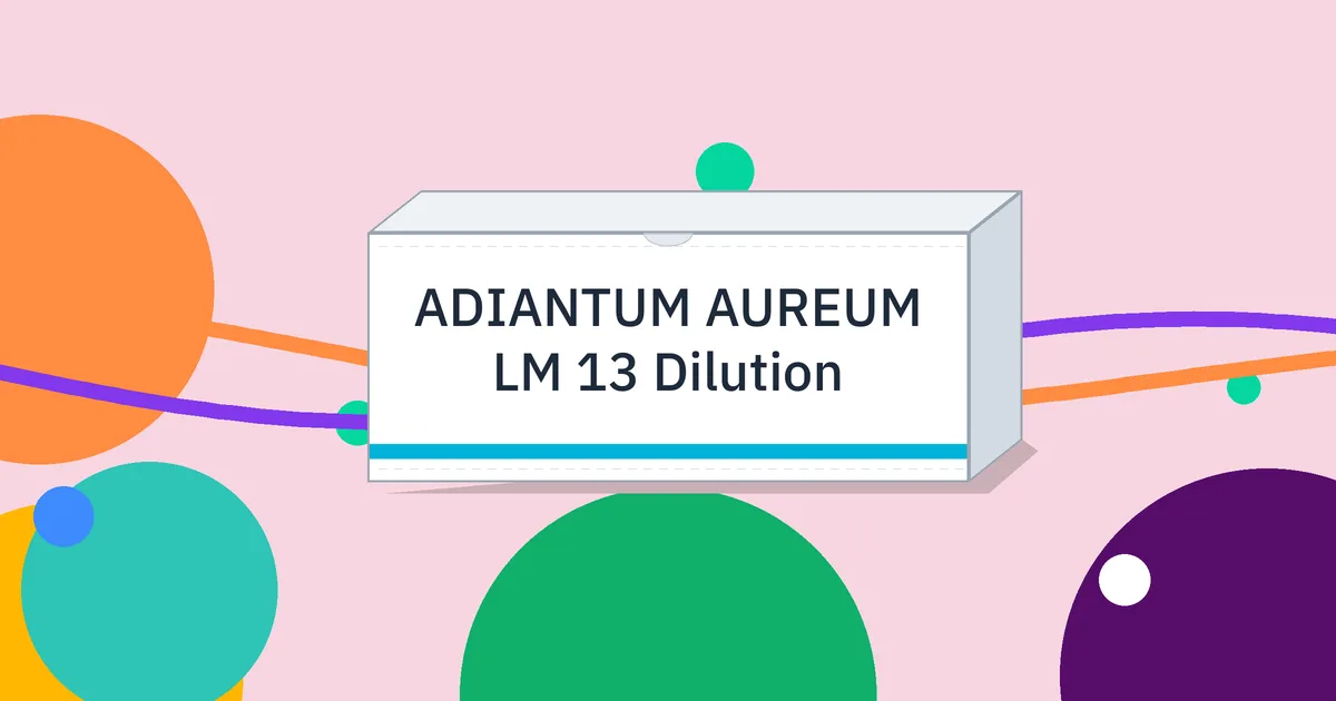 Symbolbild: Packung mit der Aufschrift ADIANTUM AUREUM LM 13 Dilution (PZN 13294517) – Verfügbarkeit und Bezug in Apotheken in Frankfurt am Main