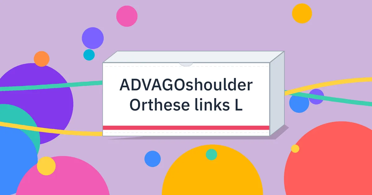 Symbolbild: Packung mit der Aufschrift ADVAGOshoulder Orthese links L (PZN 17519462) – Verfügbarkeit und Bezug in Apotheken in Frankfurt am Main