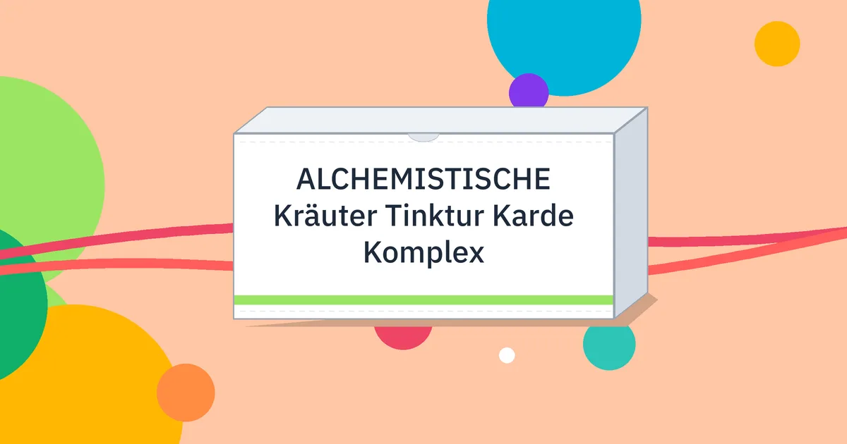 Symbolbild: Packung mit der Aufschrift ALCHEMISTISCHE Kräuter Tinktur Karde Komplex (PZN 12512774) – Verfügbarkeit und Bezug in Apotheken in Frankfurt am Main
