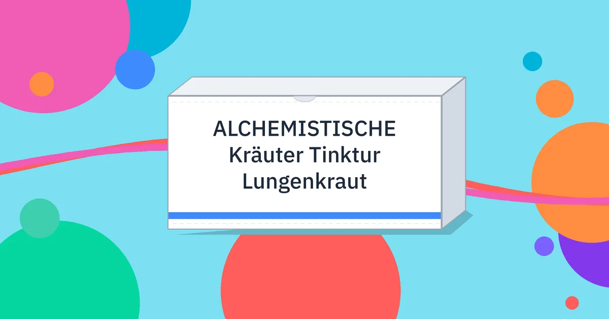 Symbolbild: Packung mit der Aufschrift ALCHEMISTISCHE Kräuter Tinktur Lungenkraut (PZN 17418726) – Verfügbarkeit und Bezug in Apotheken in Frankfurt am Main