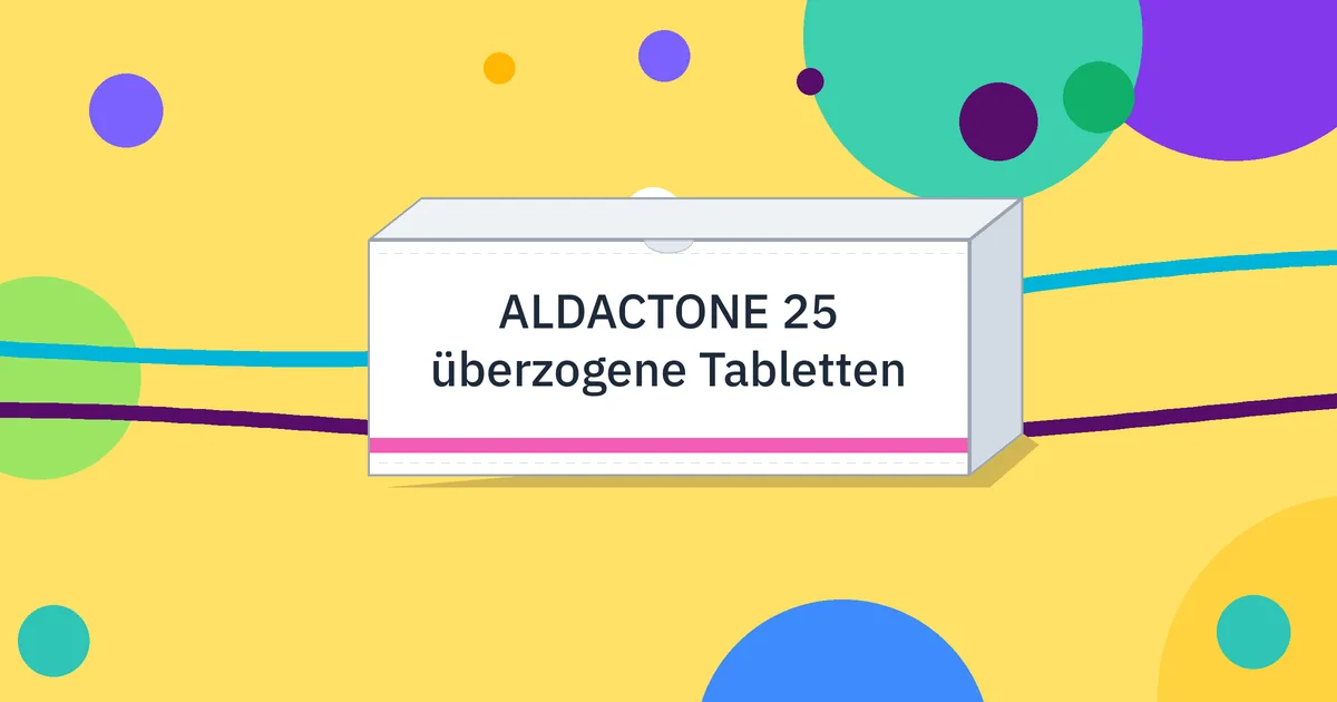 Symbolbild: Packung mit der Aufschrift ALDACTONE 25 überzogene Tabletten (PZN 02475003) – Verfügbarkeit und Bezug in Apotheken in Frankfurt am Main