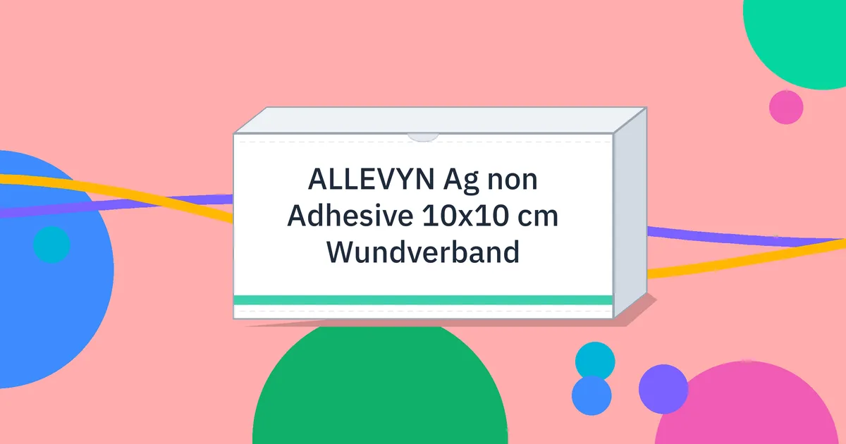 Symbolbild: Packung mit der Aufschrift ALLEVYN Ag non Adhesive 10x10 cm Wundverband (PZN 16164287) – Verfügbarkeit und Bezug in Apotheken in Frankfurt am Main