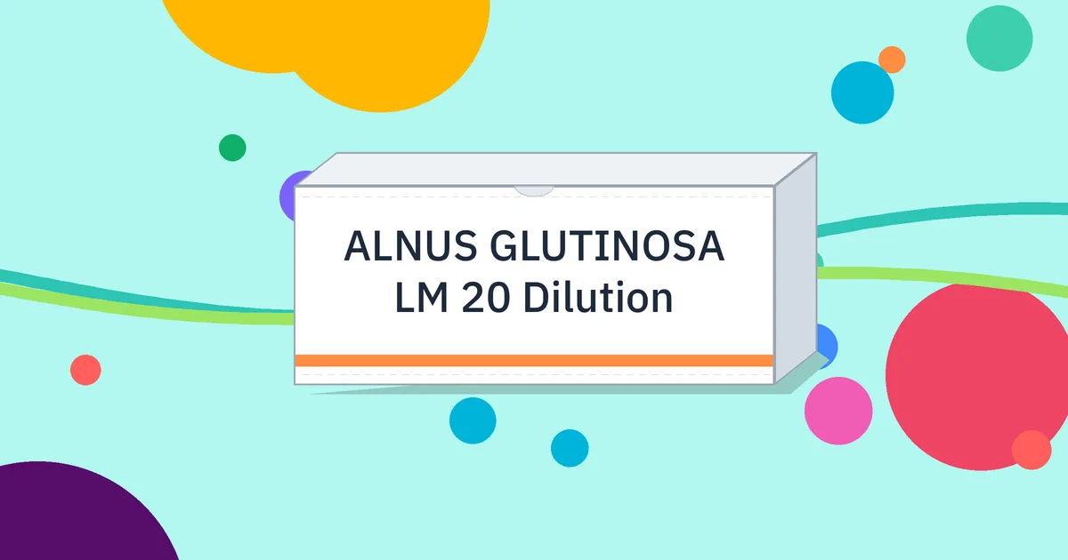 Symbolbild: Packung mit der Aufschrift ALNUS GLUTINOSA LM 20 Dilution (PZN 13312592) – Verfügbarkeit und Bezug in Apotheken in Frankfurt am Main