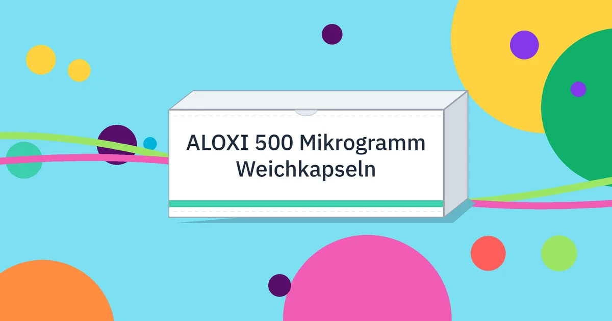 Symbolbild: Packung mit der Aufschrift ALOXI 500 Mikrogramm Weichkapseln (PZN 11229556) – Verfügbarkeit und Bezug in Apotheken in Frankfurt am Main
