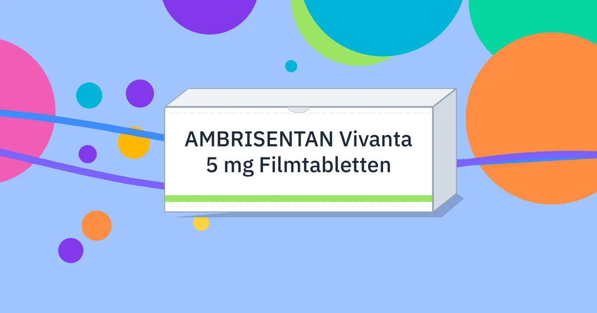 Symbolbild: Packung mit der Aufschrift AMBRISENTAN Vivanta 5 mg Filmtabletten (PZN 19954334) – Verfügbarkeit und Bezug in Apotheken in Frankfurt am Main