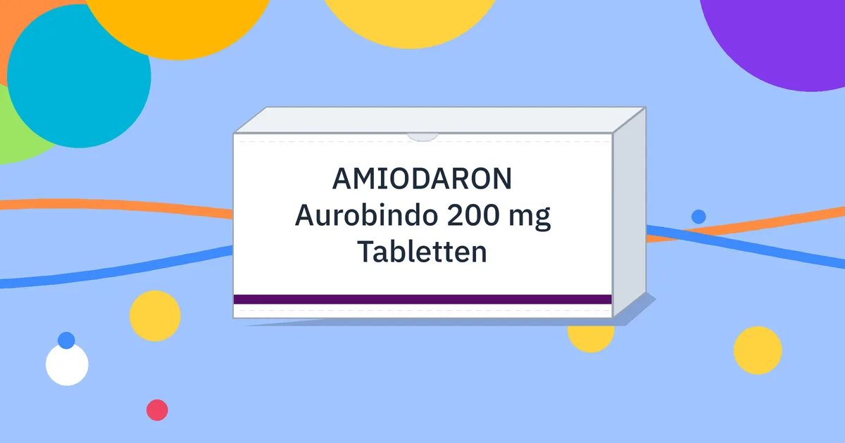 Symbolbild: Packung mit der Aufschrift AMIODARON Aurobindo 200 mg Tabletten (PZN 20012531) – Verfügbarkeit und Bezug in Apotheken in Frankfurt am Main