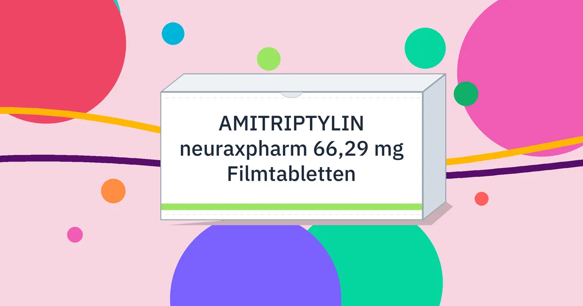 Symbolbild: Packung mit der Aufschrift AMITRIPTYLIN neuraxpharm 66,29 mg Filmtabletten (PZN 18265420) – Verfügbarkeit und Bezug in Apotheken in Frankfurt am Main