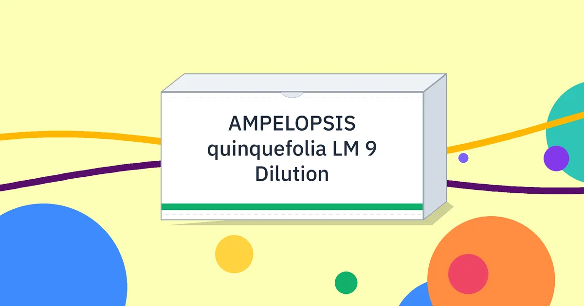 Symbolbild: Packung mit der Aufschrift AMPELOPSIS quinquefolia LM 9 Dilution (PZN 13325057) – Verfügbarkeit und Bezug in Apotheken in Frankfurt am Main