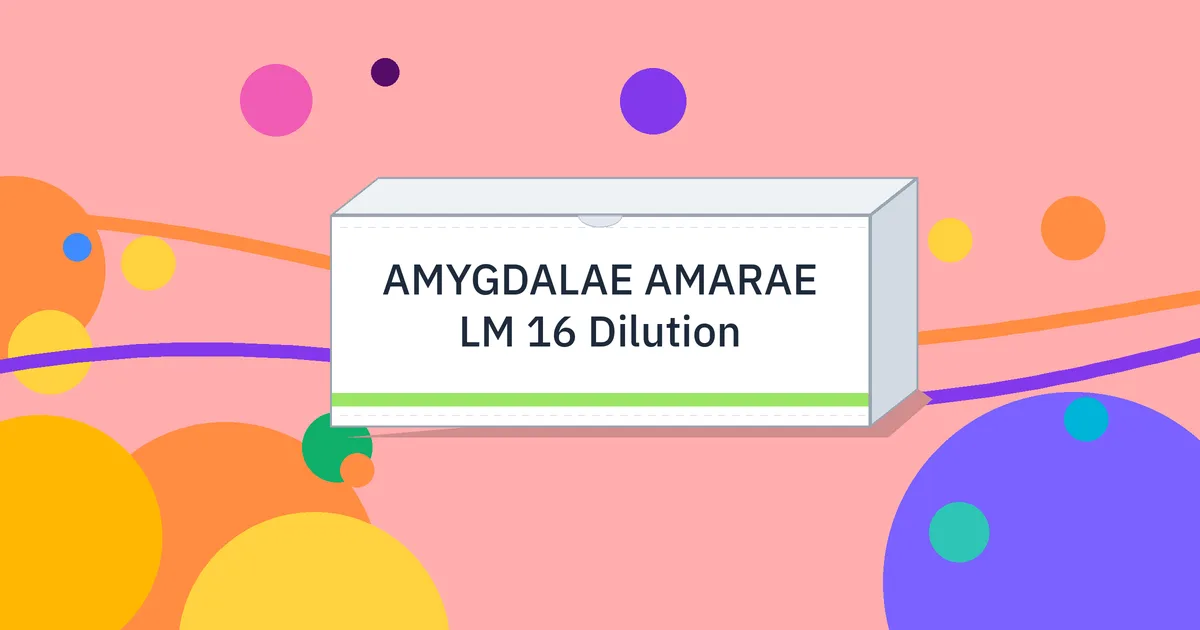 Symbolbild: Packung mit der Aufschrift AMYGDALAE AMARAE LM 16 Dilution (PZN 13325608) – Verfügbarkeit und Bezug in Apotheken in Frankfurt am Main