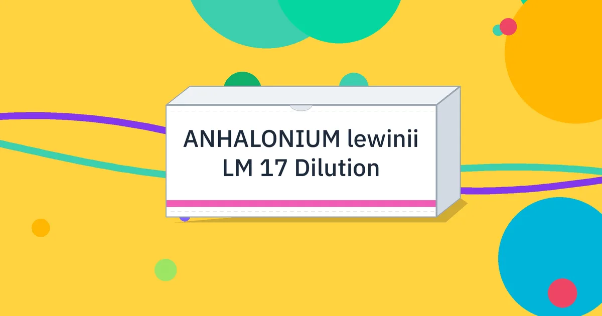 Symbolbild: Packung mit der Aufschrift ANHALONIUM lewinii LM 17 Dilution (PZN 13368954) – Verfügbarkeit und Bezug in Apotheken in Frankfurt am Main