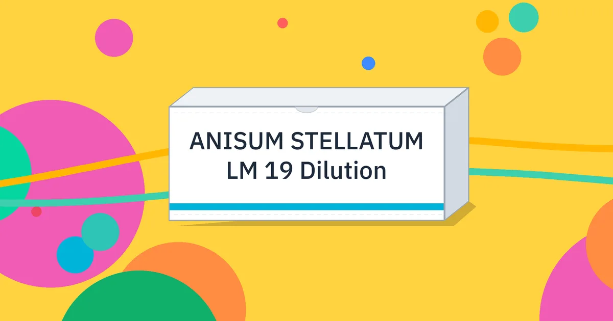 Symbolbild: Packung mit der Aufschrift ANISUM STELLATUM LM 19 Dilution (PZN 13369474) – Verfügbarkeit und Bezug in Apotheken in Frankfurt am Main