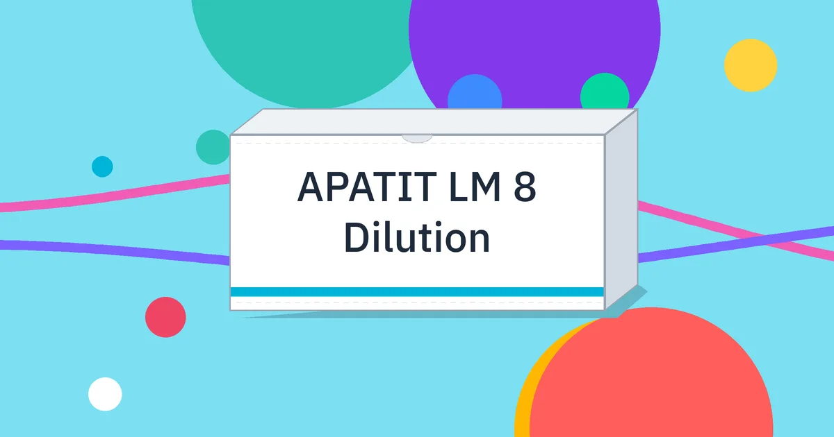 Symbolbild: Packung mit der Aufschrift APATIT LM 8 Dilution (PZN 13377203) – Verfügbarkeit und Bezug in Apotheken in Frankfurt am Main