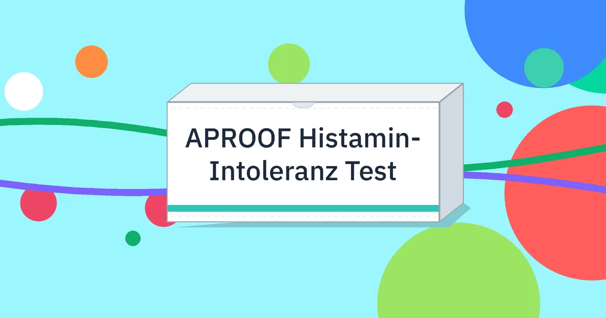 Symbolbild: Packung mit der Aufschrift APROOF Histamin-Intoleranz Test (PZN 17565456) – Verfügbarkeit und Bezug in Apotheken in Frankfurt am Main