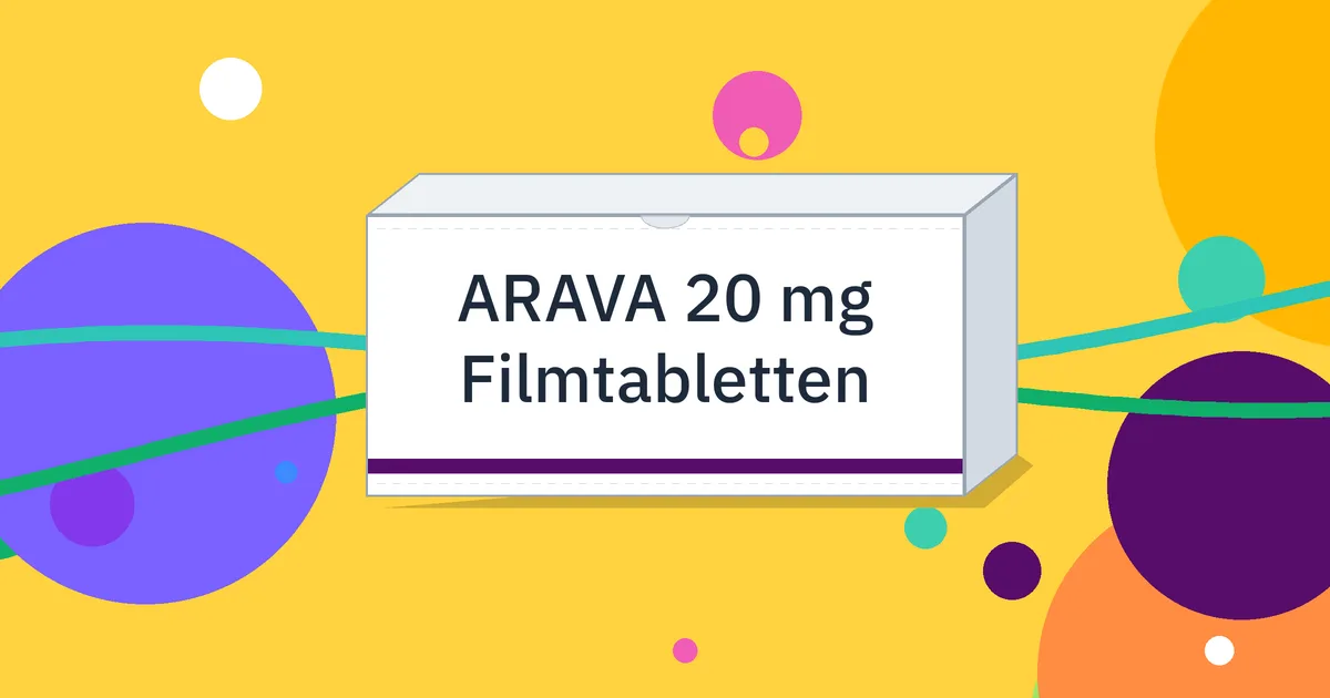 Symbolbild: Packung mit der Aufschrift ARAVA 20 mg Filmtabletten (PZN 11524309) – Verfügbarkeit und Bezug in Apotheken in Frankfurt am Main