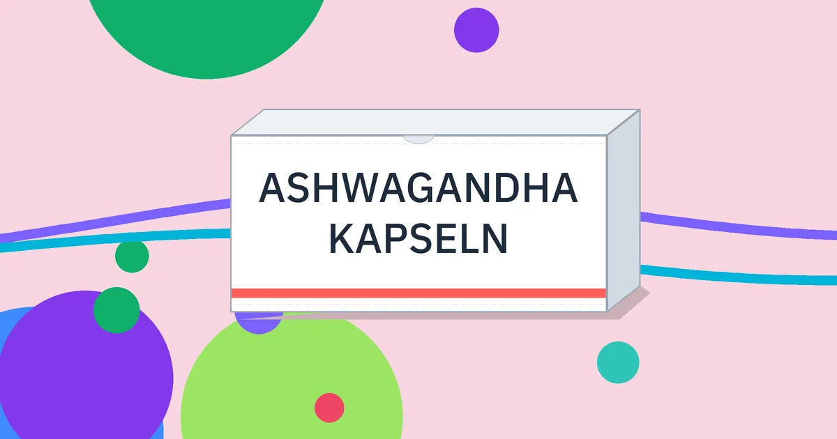 Symbolbild: Packung mit der Aufschrift ASHWAGANDHA KAPSELN (PZN 16759856) – Verfügbarkeit und Bezug in Apotheken in Frankfurt am Main