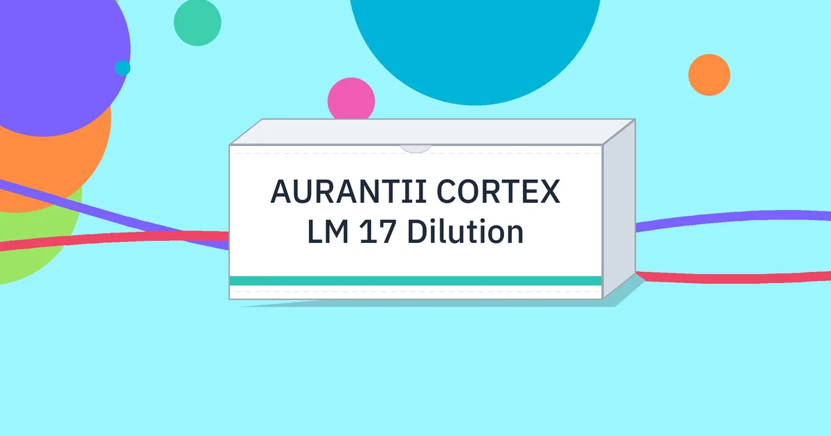 Symbolbild: Packung mit der Aufschrift AURANTII CORTEX LM 17 Dilution (PZN 13373168) – Verfügbarkeit und Bezug in Apotheken in Frankfurt am Main