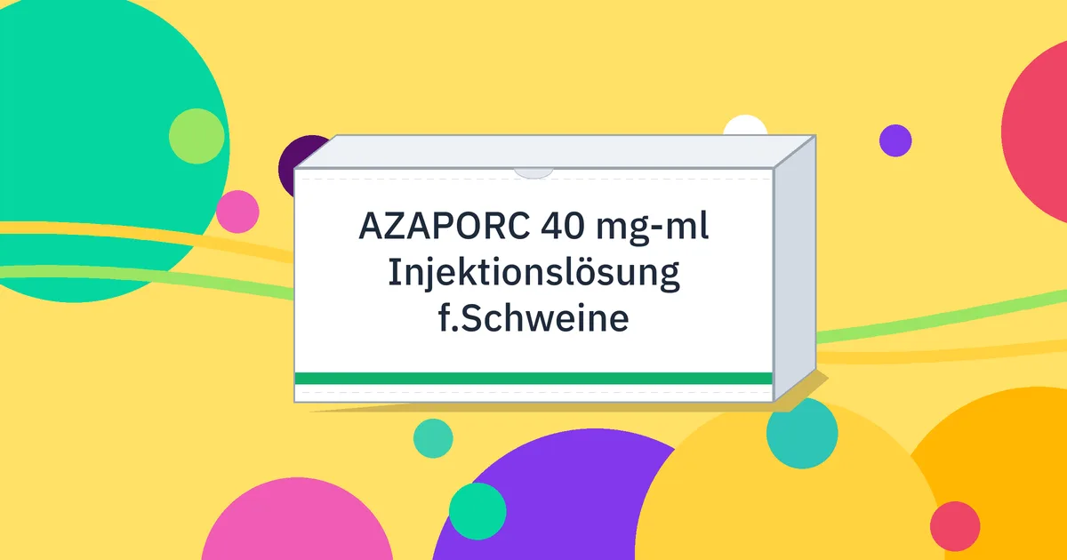 Symbolbild: Packung mit der Aufschrift AZAPORC 40 mg-ml Injektionslösung f.Schweine (PZN 16752162) – Verfügbarkeit und Bezug in Apotheken in Frankfurt am Main