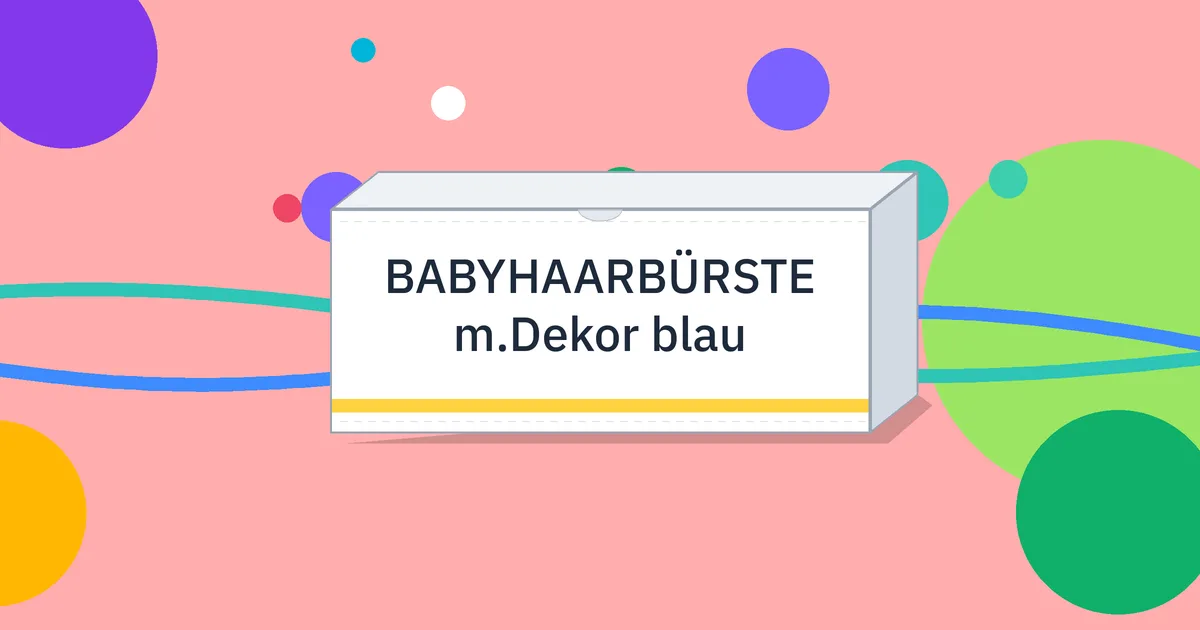 Symbolbild: Packung mit der Aufschrift BABYHAARBÜRSTE m.Dekor blau (PZN 01724562) – Verfügbarkeit und Bezug in Apotheken in Frankfurt am Main