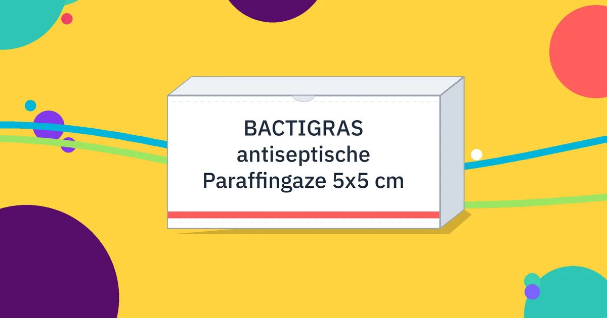 Symbolbild: Packung mit der Aufschrift BACTIGRAS antiseptische Paraffingaze 5x5 cm (PZN 17604400) – Verfügbarkeit und Bezug in Apotheken in Frankfurt am Main