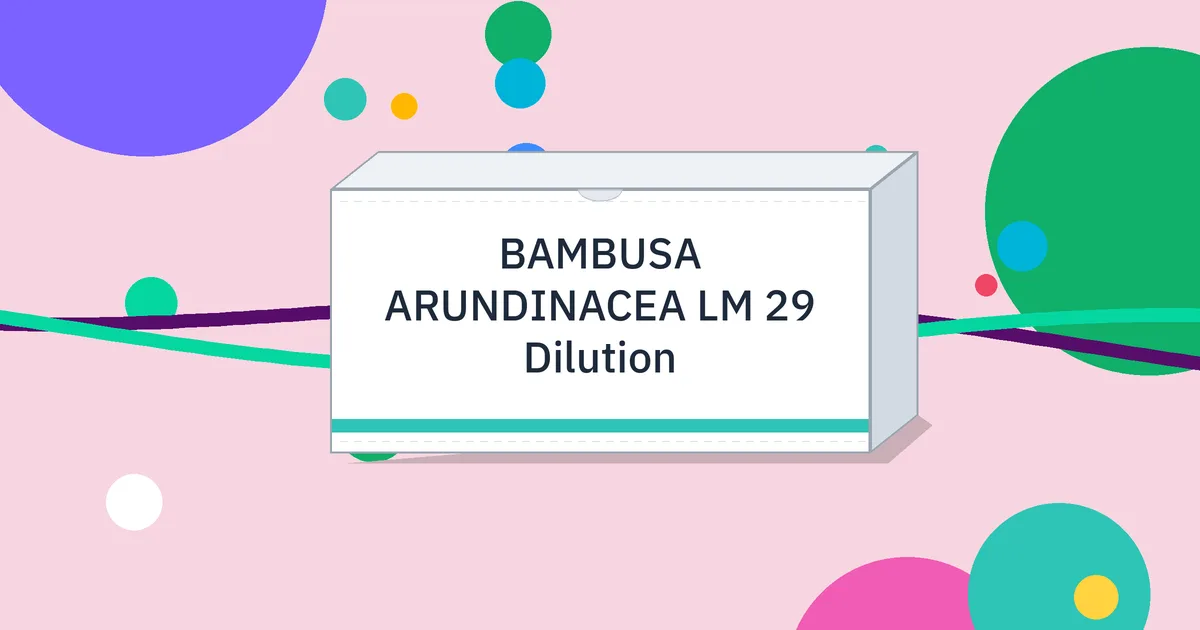 Symbolbild: Packung mit der Aufschrift BAMBUSA ARUNDINACEA LM 29 Dilution (PZN 12787815) – Verfügbarkeit und Bezug in Apotheken in Frankfurt am Main