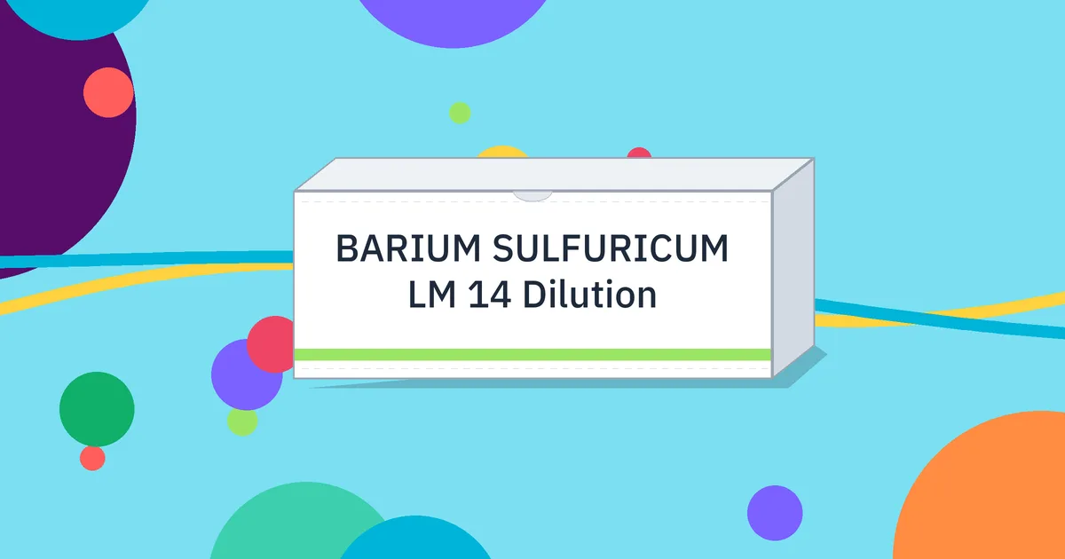 Symbolbild: Packung mit der Aufschrift BARIUM SULFURICUM LM 14 Dilution (PZN 13380257) – Verfügbarkeit und Bezug in Apotheken in Frankfurt am Main