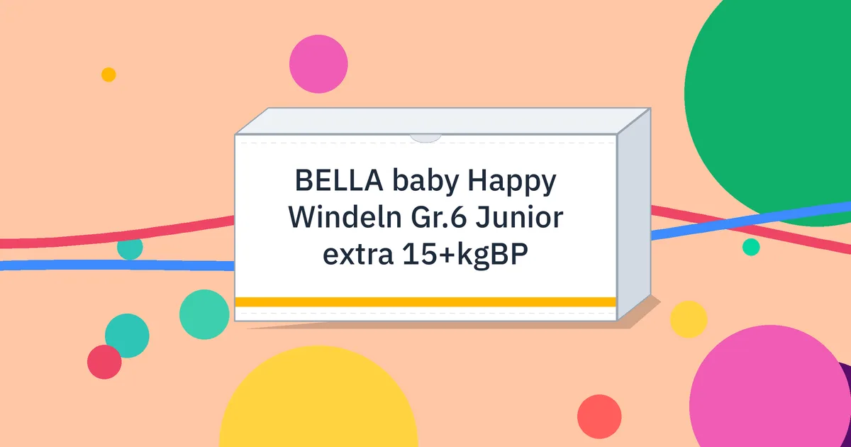 Symbolbild: Packung mit der Aufschrift BELLA baby Happy Windeln Gr.6 Junior extra 15+kgBP (PZN 19772662) – Verfügbarkeit und Bezug in Apotheken in Frankfurt am Main